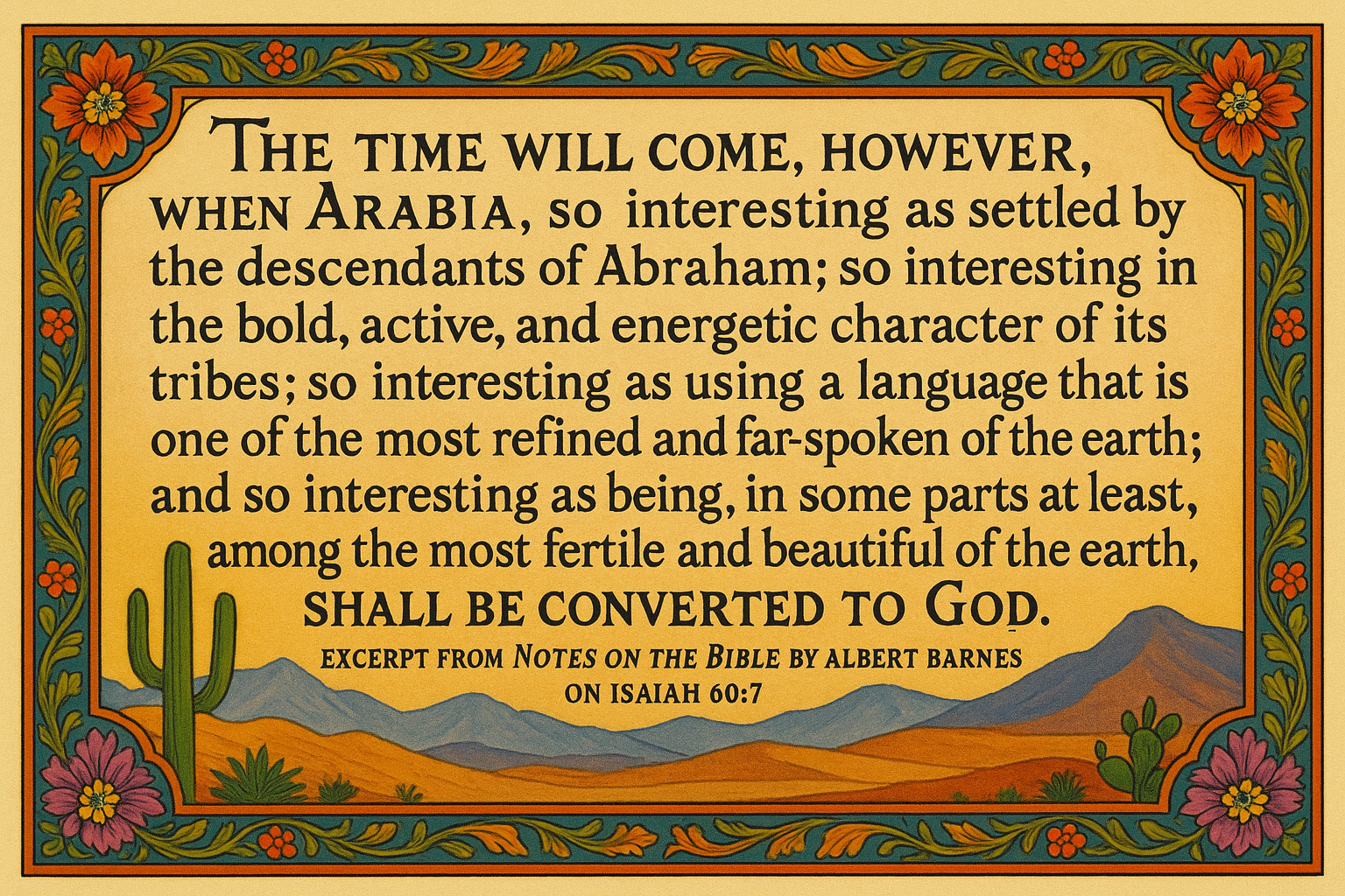 Excerpt from Notes on the Bible by Albert Barnes (1834) on Isaiah 60:7 ...